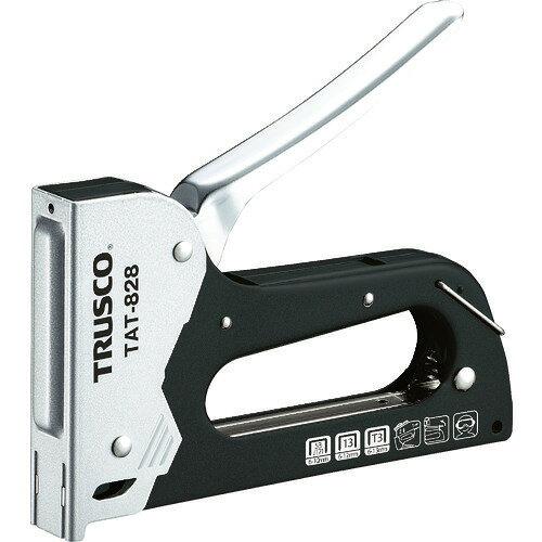 オレンジブック トラスコ中山　TRUSCOTRUSCO タッカ 〔品番:TAT828〕[ 注番:1153336]特長●主要メーカーの複数サイズの針が使用可能な手打ちタイプのタッカです。用途●ポスター貼りや各種補修、装飾作業に。仕様●全長(m...