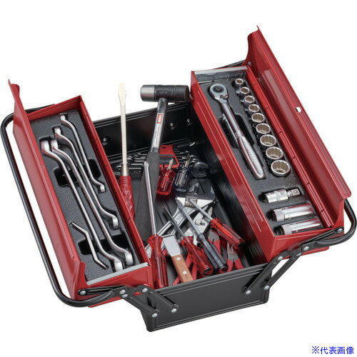 オレンジブック トラスコ中山　TRUSCOTONE 整備用工具セット ツールセット(オートメカニック用) 間口410×奥行220×高さ170mm セット内容39点 〔品番:700A〕[ 注番:1200381]特長●自動車整備向けに欠かせない...