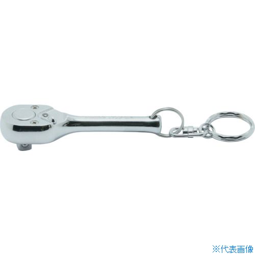 オレンジブック トラスコ中山　TRUSCOKo−ken 6.35mm差込 ラチェットハンドル(キーリング付) 全長75mm 〔品番:2753PSKR〕[ 注番:1221465]特長●キーリング付きのショートラチェットハンドルです。仕様●歯数...