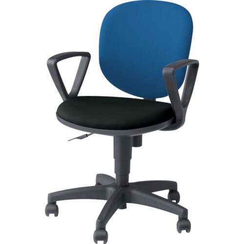 オレンジブック トラスコ中山　TRUSCONAIKI ワークチェアー(肘付) SER型/背:ブルー 座:ブラック/布張り/肘付 〔品番:SER511FBLB〕[ 注番:1246774]特長●ロープライスのオフィスチェアです。●【VOC対策商...