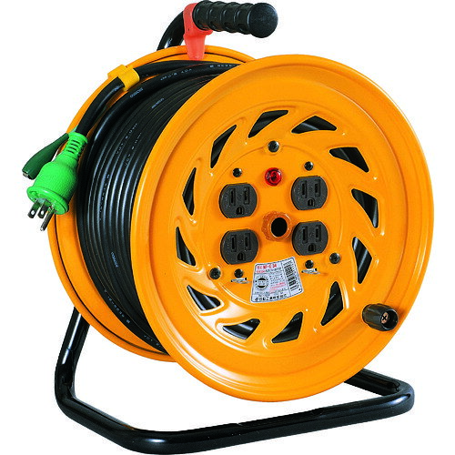 オレンジブック トラスコ中山　TRUSCONICHIDO 電工ドラム アース付 30m 〔品番:NFE34〕[ 注番:1255622]特長●2芯3芯どちらのコンセントでも使用できる「ポッキンプラグ」採用のロングセラー商品です。●首ダレしない...