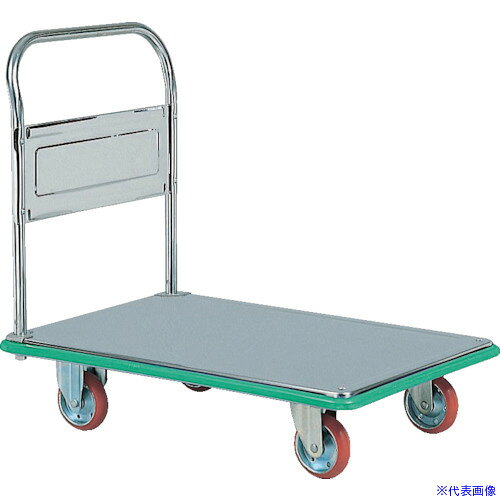 オレンジブック トラスコ中山　TRUSCOアイケー ステンレス製運搬車 固定ハンドルタイプ 均等荷重300kg 〔品番:SUS302〕[ 注番:1264713]特長●ステンレス鋼板2枚合わせ構造のボディーは軽く、しかも丈夫です。●積載面はス...