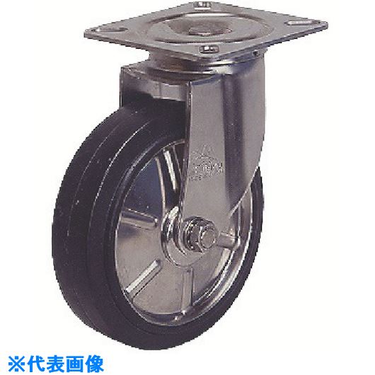 オレンジブック トラスコ中山　TRUSCOシシク ステンレスキャスター 自在ストッパー付 125径 ゴム車 〔品番:SUNJB125SW〕[ 注番:1287347]特長●芯金・金具（旋回部ボール含む）・ベアリングにはステンレス304を使用し...