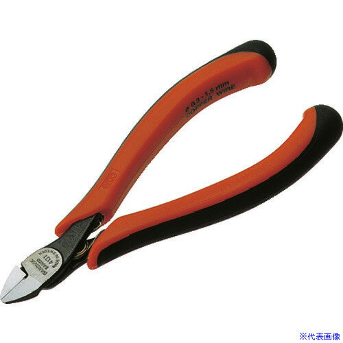 オレンジブック トラスコ中山　TRUSCOBAHCO ニッパ(電気・電子用) 切断能力:銅線Φ0.3〜1.5mm 全長120mm 〔品番:4131〕[ 注番:1287532]特長●精密エンジニアリング、電子産業向けです。●手になじむエラスト...