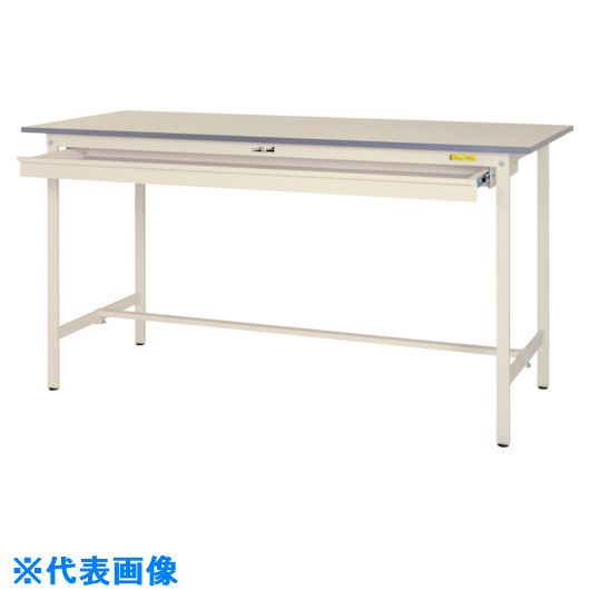 オレンジブック トラスコ中山　TRUSCOヤマテック 軽量作業台 ワークテーブル150シリーズ 固定式 ワイド引出し付 W1500×D900×H950mm シルキーホワイト 〔品番:SUPH1590WWW〕[ 注番:1292275]特長●ワ...