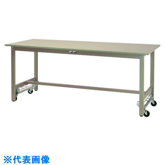 オレンジブック トラスコ中山　TRUSCOヤマテック 軽量作業台 ワークテーブル300シリーズ ワンタッチ移動タイプ スチール天板 W1800×D750×H740mm ヤマテックグリーン 〔品番:SWSU1875GG〕[ 注番:131487...