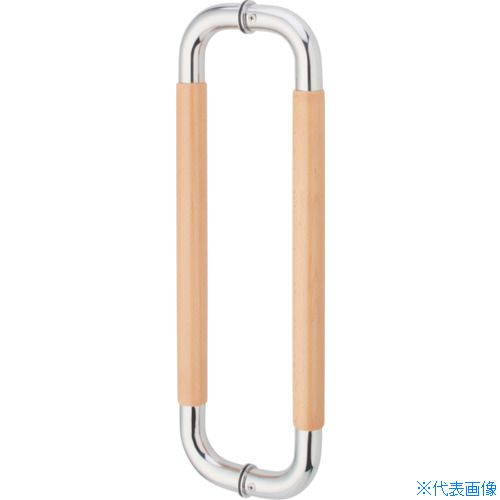 オレンジブック トラスコ中山　TRUSCOMK ナチュラルO型ハンドル 30X450mm 鏡面クローム ライトオーク 〔品番:W500045Y〕[ 注番:1318007]特長●握り部分が天然木です。用途●屋内用引戸の取手として。仕様●幅(m...
