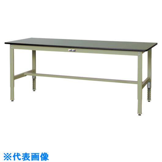 オレンジブック トラスコ中山　TRUSCOヤマテック 軽量作業台 ワークテーブル300シリーズ 高さ調整タイプ 塩ビシート天板 W1500×D600×H600〜900mm ヤマテックグリーン 〔品番:SWRA1560GG〕[ 注番:1330...