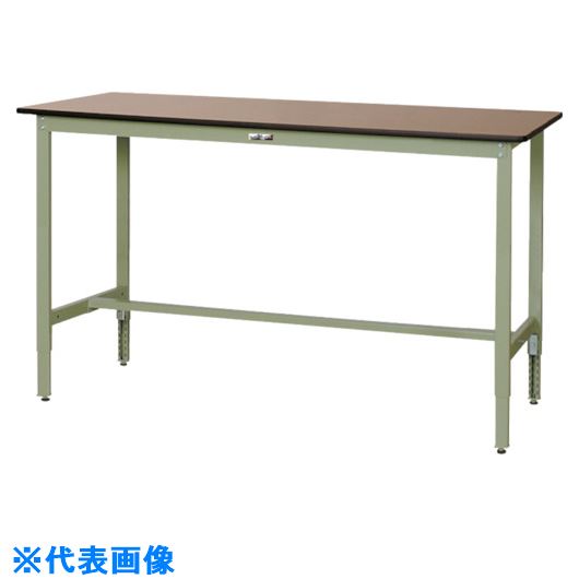 オレンジブック トラスコ中山　TRUSCOヤマテック 軽量作業台 ワークテーブル300シリーズ 高さ調整タイプ W1800×D600×H900〜1200mm 木目柄/ヤマテックグリーン 〔品番:SWPAH1860MG〕[ 注番:133392...