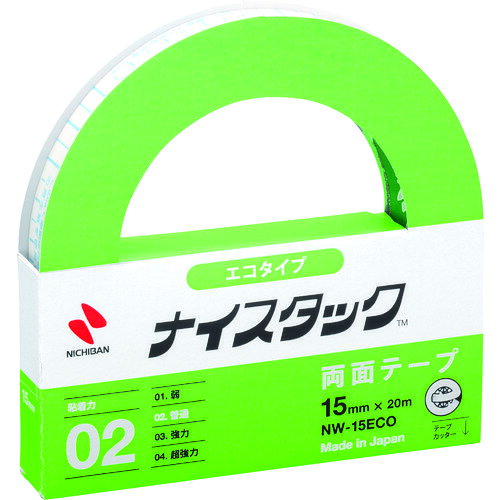 オレンジブック トラスコ中山　TRUSCOニチバン 両面テープ ナイスタックNW−15ECO 15mmX20m(大巻) エコのり仕様 エコマーク認定商品 〔品番:NW15ECO〕[ 注番:1360391]特長●離解性粘着剤を使用しており、テ...