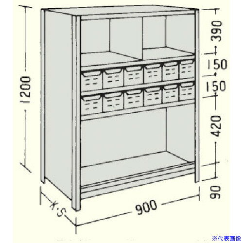 オレンジブック トラスコ中山　TRUSCONF 引出し付軽量物品棚W900D300H1200F5 〔品番:LA43K75〕[ 注番:1363409]特長●軽量物を保管する棚です。●格納物に対応した様々なタイプがあります。●引出し付は、棚の一...