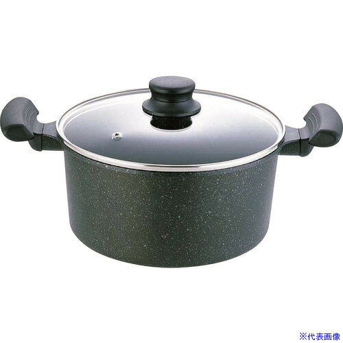 オレンジブック トラスコ中山　TRUSCOTKG IH テフロンマーブルコート 両手鍋 20cm 〔品番:ALY6801〕[ 注番:1386185]特長●抜群の耐久性とキズ・汚れに驚きの強さIH テフロンマーブルコート アルミキャストシリー...