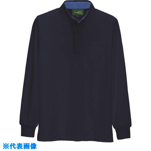オレンジブック トラスコ中山　TRUSCOアイトス 制電長袖ポロシャツ(男女兼用) ネイビー 5L 〔品番:500120085L〕[ 注番:1430027]特長●エコマーク+制電糸+吸汗速乾+消臭です。●細身シルエットにこだわりを見せたボタ...
