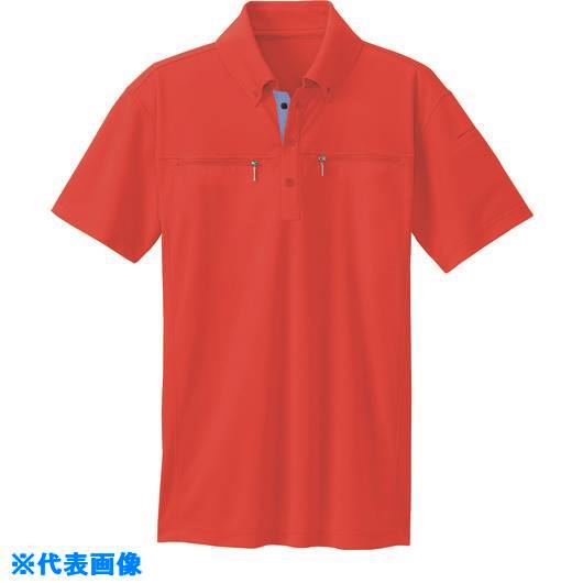 オレンジブック トラスコ中山　TRUSCOアイトス ボタンダウンダブルジップ半袖ポロシャツ(男女兼用) レッド 4L 〔品番:106020094L〕[ 注番:1434852]特長●吸汗速乾素材を使用したダブルジップポロシャツです。仕様●色：...