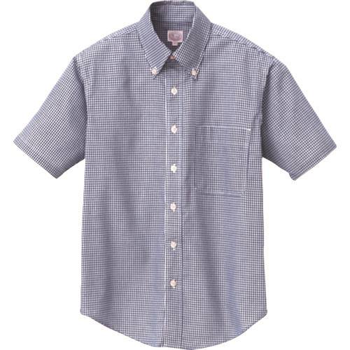 オレンジブック トラスコ中山　TRUSCOアイトス 半袖ギンガムチェックボタンダウンシャツ(男女兼用) ネイビー 5L 〔品番:78250085L〕[ 注番:1442661]特長●ノーアイロンで着用できる、メンテナンスしやすいギンガムチェッ...