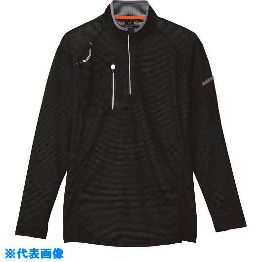 オレンジブック トラスコ中山　TRUSCOアイトス 長袖ハーフZIPシャツ(男女兼用) ブラック SS 〔品番:10606010SS〕[ 注番:1450633]特長●吸汗速乾です。仕様●色：ブラック●サイズ：SS●タイプ：長袖仕様2●吸汗速...