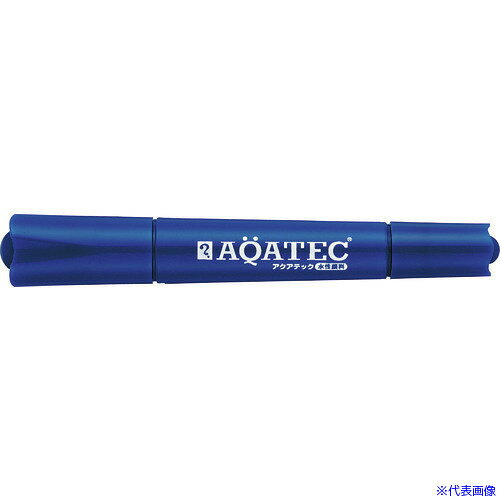 オレンジブック トラスコ中山　TRUSCOマジックインキ アクアテック 青 〔品番:MAQ50T3〕[ 注番:1482596]特長●紙に書いてにじみや裏うつりがなく、紙に適した水性顔料マーカーです。●製品の真ん中に仕切りがなく、太字と細字の...