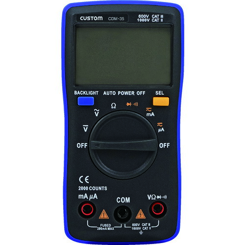 オレンジブック トラスコ中山　TRUSCOCUSTOM カード型ミドルクラステスタ 〔品番:CDM35〕[ 注番:1496857]特長●テストリード分離型としてはとても薄型です。●バックライト付で、暗い所でも安心です。●作業現場において頻度...