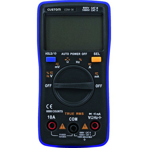オレンジブック トラスコ中山　TRUSCOCUSTOM カード型ミドルクラステスタ 〔品番:CDM36〕[ 注番:1496858]特長●テストリード分離型としてはとても薄型です。●バックライト付で、暗い所でも安心です。●データホールド機能を...