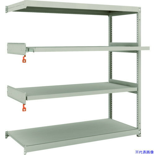 オレンジブック トラスコ中山　TRUSCOTRUSCO スチールラック M1.5型軽中量棚 1460×595×H1500 4段うちスライド2段 連結 〔品番:M1.55562M2B〕[ 注番:1497823]特長●棚板を軽い力で手前にスライ...