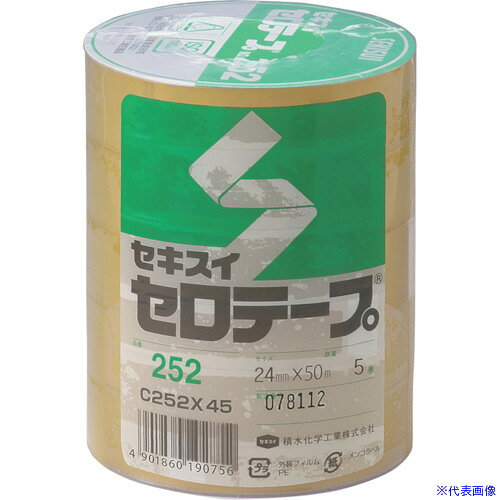 オレンジブック トラスコ中山　TRUSCO積水 セロテープ#252 24X50 〔品番:C252X45〕[ 注番:1582803]特長●パルプから生まれた天然素材を使った環境にやさしいテープです。●焼却された場合でも有毒ガスの発生がなく、埋...