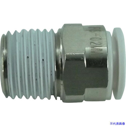 オレンジブック トラスコ中山　TRUSCOチヨダ ファイブメイルコネクタ W(白)8mm・R1/4 〔品番:F802MW〕[ 注番:1584618]特長●PBT樹脂を採用し、スパッタ等の延焼事故を防止。●空気圧汎用型継手では初の軽量化を実現...