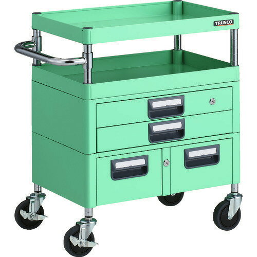 オレンジブック トラスコ中山　TRUSCOTRUSCO ツールワゴン フェニックスワゴン 抗菌 省音 600X400XH740 引出付 ヤンググリーン 〔品番:PEW762XWYG〕[ 注番:1832705]特長●抗菌粉体塗装ですので、長く...
