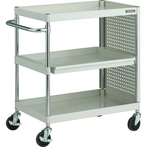 オレンジブック トラスコ中山　TRUSCOTRUSCO ツールワゴン フェニックスワゴン 抗菌 省音 750X500 スライド1段 側面パネル付 ホワイト 〔品番:PEW972M1PLW〕[ 注番:1832716]特長●抗菌粉体塗装ですので...