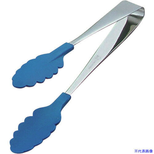 オレンジブック トラスコ中山　TRUSCOTKG 18-0抗菌 耐熱カラフルトング ブルー 〔品番:BTV7602〕[ 注番:1875294]特長●フライパンや器類を傷つけないナイロン樹脂製。● フラットなハンドルは洗いやすく衛生的です。●...