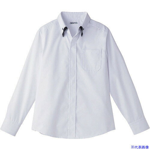 オレンジブック トラスコ中山　TRUSCOTKG サンペックスイスト レイヤードBD衿長袖シャツ M ET−1311 WT×BK 〔品番:SSY3605〕[ 注番:1923814]特長●ポリエステル65%+綿35%/ブロード●左胸外ポケット...