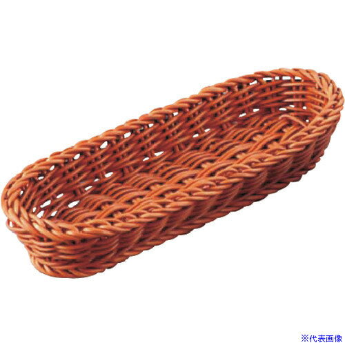 オレンジブック トラスコ中山　TRUSCOTKG 萬洋 樹脂バスケット 小判 24cm ナチュラル(茶) 〔品番:WBS1804〕[ 注番:1925405]特長●特長・耐水・耐熱に優れていますので、お手入れが簡単です。●天然の籐製と違いささ...