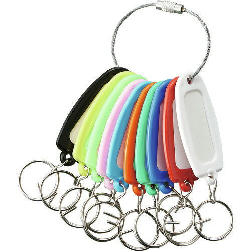 オレンジブック トラスコ中山　TRUSCOTRUSCO 名札リングホルダー ハードタイプ 〔品番:TNHR10〕[ 注番:1949895]特長●鍵の集中管理に便利なキーワイヤータイプです。●10色展開で、さまざまな鍵を一括管理しながら、一目...