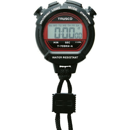オレンジブック トラスコ中山　TRUSCOTRUSCO 防滴型ストップウォッチ 〔品番:T709RNA〕[ 注番:1977457]特長●文字高18mmの大型液晶表示です。●スプリット機能付です。●時計、カレンダー機能付です。●デイリーアラー...
