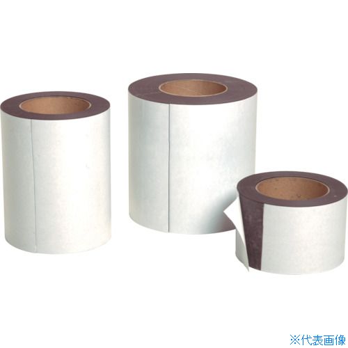 オレンジブック トラスコ中山　TRUSCOマグエックス マグネットロール 粘着付 厚0.8×200×10M巻 〔品番:MSWFGR0820010〕[ 注番:2019384]特長●10m巻のマグネットロールです。●工場・倉庫・オフィスなど大量...
