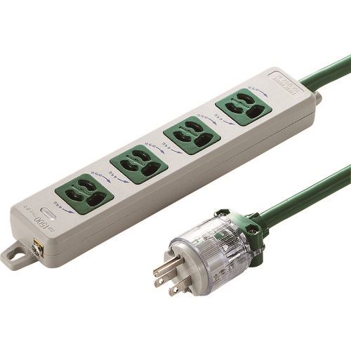 オレンジブック トラスコ中山　TRUSCOSANWA 医用接地プラグ付き電源タップ 〔品番:TAPHPM43G〕[ 注番:2031078]特長●医療施設や病室で安心して使えるマグネット付き抜け止め電源タップ　医用ホスピタルグレードプラグです...