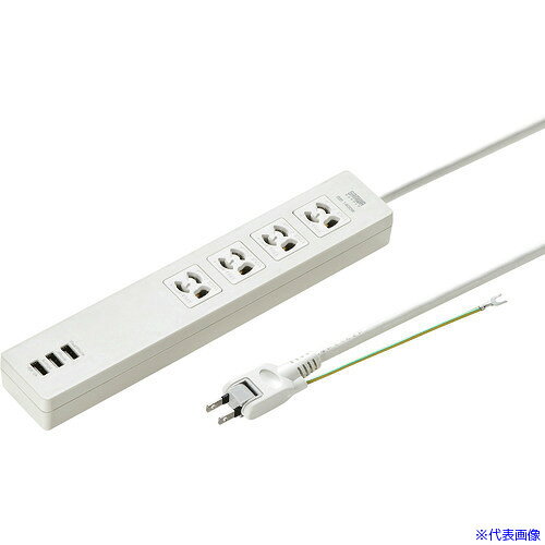 オレンジブック トラスコ中山　TRUSCOSANWA USB充電機能付きタップ 〔品番:TAPF37U2〕[ 注番:2033914]特長●USB充電機能付複合タップ合計出力3Aスマホとタブレット同時に充電が可能です。●USB充電機能付き（合...