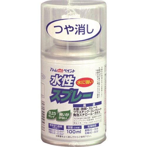 オレンジブック トラスコ中山　TRUSCOアトムペイント 水性スプレー 100ML つや消しネオクリヤー 〔品番:0000109573〕[ 注番:2049661]特長●霧が細かいので、誰でも綺麗に塗装ができます。●指が疲れにくい、軽いタッチ...