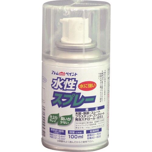 オレンジブック トラスコ中山　TRUSCOアトムペイント 水性スプレー 100ML ネオクリヤー 〔品番:0000109572〕[ 注番:2049666]特長●霧が細かいので、誰でも綺麗に塗装ができます。●指が疲れにくい、軽いタッチのプッシ...