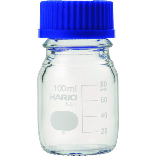 オレンジブック トラスコ中山　TRUSCOHARIO 耐熱ねじ口瓶 100ml 〔品番:NBO100SCI〕[ 注番:2065648]特長●こぼしにくく、注ぎやすい液切リングが付いています。●耐熱ガラス製ですので、オートクレーブや乾熱滅菌に...