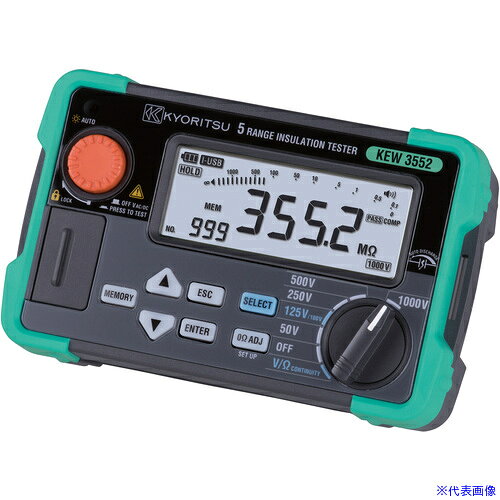 オレンジブック トラスコ中山　TRUSCOKYORITSU デジタル絶縁抵抗計(6レンジ) 〔品番:KEW3552〕[ 注番:2071931]特長●測定物の絶縁状態をバックライトとブザーで確認可能です。●ケーブルの絶縁診断に活躍するPI、D...