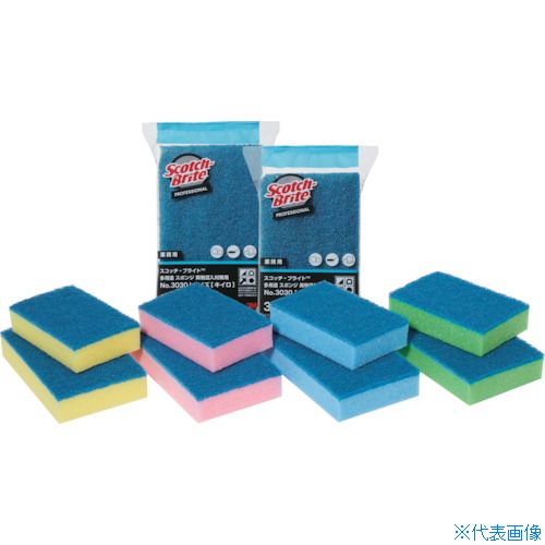 オレンジブック トラスコ中山　TRUSCO3M スコッチ・ブライト 多用途スポンジ 異物混入対策用 No.3030 アオ Lサイズ 150X90mm 〔品番:3030LBLU〕[ 注番:2082704]特長●不織布部分は強靭な繊維構造なので...