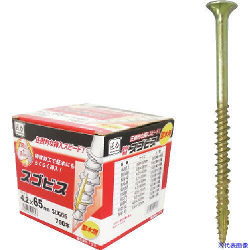 オレンジブック トラスコ中山　TRUSCOJoiner F 【売切廃番】匠力 スゴビス SUG45 4.2×45mm 1200本 〔品番:SUG45〕[ 注番:2084960]特長●【特許取得のTR加工】摩擦の少ない三角形状ネジ山で、従来の...