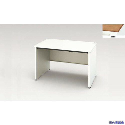 オレンジブック トラスコ中山　TRUSCONAIKI 平デスク(浅型引出し付) XEHH型/天板:ミディアムウォールナット 本体:クリアーホワイト/W1200×D700×H720 〔品番:XEHH127FPSWMW〕[ 注番:2091569...