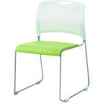 オレンジブック トラスコ中山　TRUSCOJTX 706749)会議イス FRS-20L LG リーフグリーン 〔品番:FRS20LLG〕[ 注番:2102963]特長●背・座ともにベンディングする「FRS」ミーティングチェア（PVCレザー...