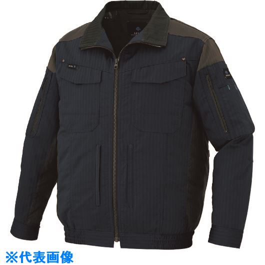 オレンジブック トラスコ中山　TRUSCOアイトス 空調服用長袖ブルゾン(空調服TM) ネイビー L 〔品番:AZ30699008L〕[ 注番:2138990]特長●フルハーネス外付け専用空調服です。●フルハーネス着用時、目視で確認でき、安...