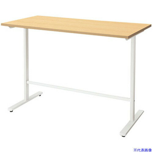 オレンジブック トラスコ中山　TRUSCONAIKI ミーティングテーブル(配線無/直線テーブル ハイタイプ モプト MP型/天板:シルクウッド 脚:クリアーホワイト/W1500×D750×H1000 〔品番:MPH1575WS〕[ 注番:...