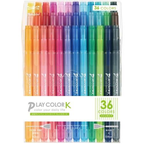 オレンジブック トラスコ中山　TRUSCOTombow 水性サインペン プレイカラーK 36色セット 〔品番:GCF013〕[ 注番:2158095]特長仕様●芯径(mm)：0.3/0.8●色：36色仕様2●水性・染料インク材質/仕上セット...