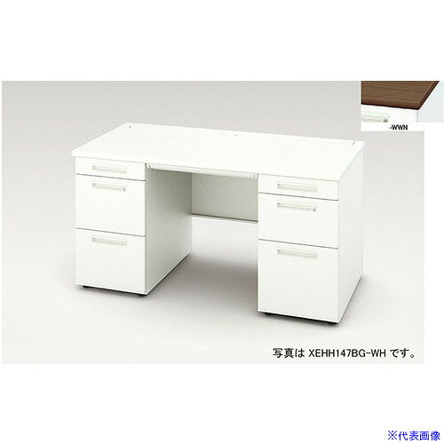 オレンジブック トラスコ中山　TRUSCONAIKI 両袖デスク XEHH型/天板:ダークウォールナット 本体:クリアーホワイト/W1600×D700×H720 〔品番:XEHH167BGWWN〕[ 注番:2175919]特長●これからのワ...