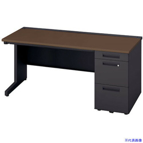 オレンジブック トラスコ中山　TRUSCONAIKI 片袖デスク(ロングストローク XEHH型/天板:ダークウォールナット 本体:ブラック/W1600×D700×H720 〔品番:XEHH167HSBWN〕[ 注番:2176579]特長●こ...