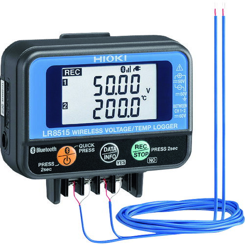 オレンジブック トラスコ中山　TRUSCOHIOKI ワイヤレス電圧・熱電対ロガー LR8515 〔品番:LR8515〕[ 注番:2214768]特長●センサ出力や機器のアナログ出力を記録できるワイヤレスコンパクトロガーです(センサー別売)...